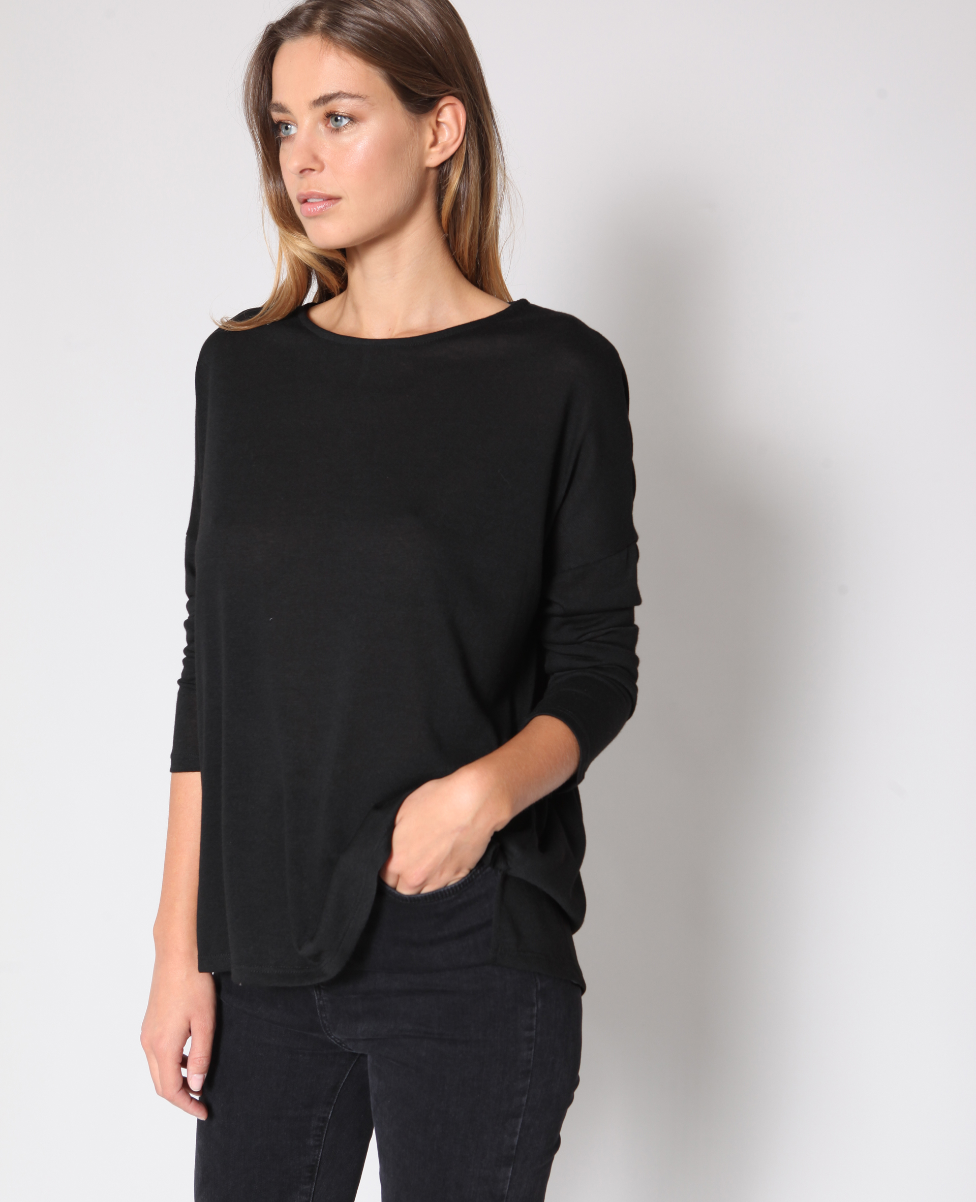 T Shirt Met Lange Mouwen Zwart 407205899a08 Pimkie