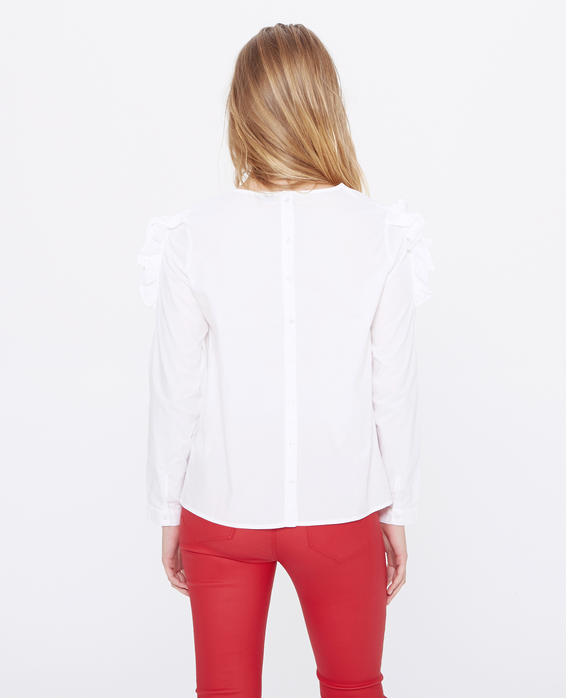 Blouse met ruches wit - 561594905A09 | Pimkie